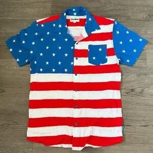 Tipsy Elves | Shirts | Tipsy Elves American Flag Hawaiian Shirt Xl ...